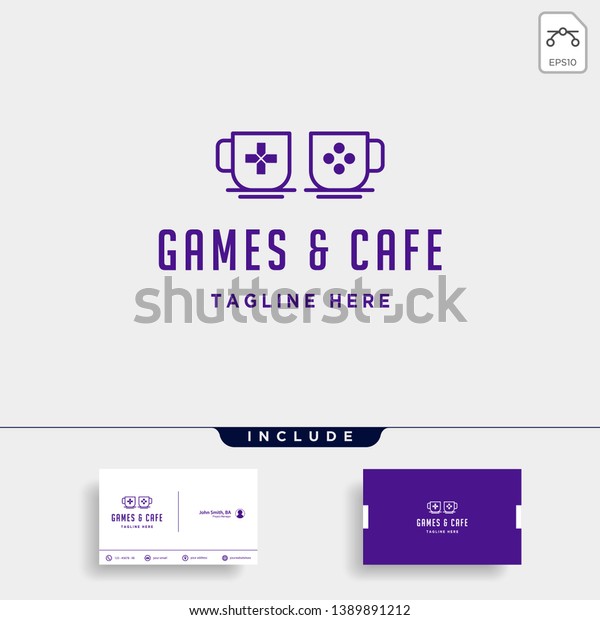 Game Cafe Logo Design Concept Vector Stock Vector (Royalty Free) 1389891212