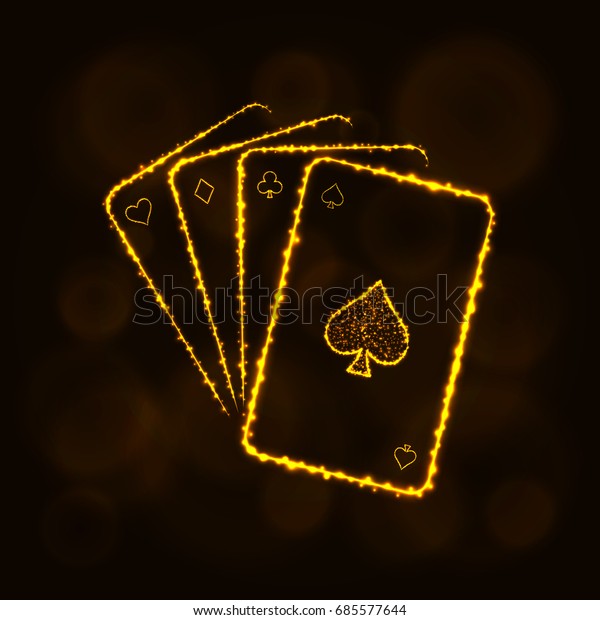 Game Cards Icon Four Playing Cards Stock Vector (Royalty Free ...