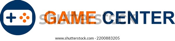 Game Center Vector Gamepad Logo Inscription Stock Vector (Royalty Free ...