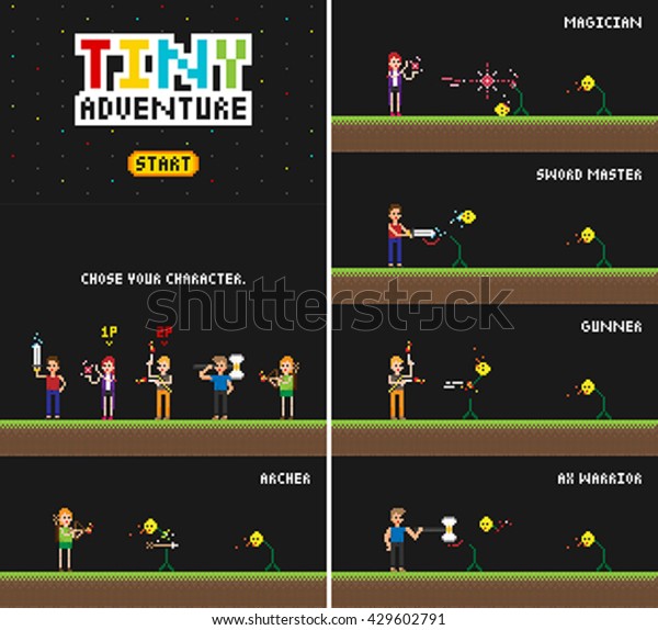Game Character Pixel Art Vector Illustration Stock Vector (Royalty Free ...