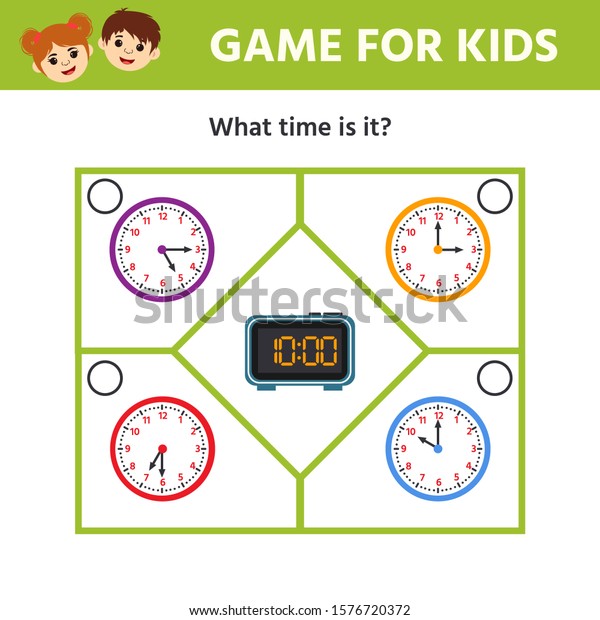 Game Children Educational Worksheet Preschool Kids Stock Vector ...