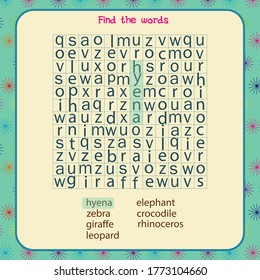 Game Children Find Words Table Stock Vector (Royalty Free) 1773104660 ...