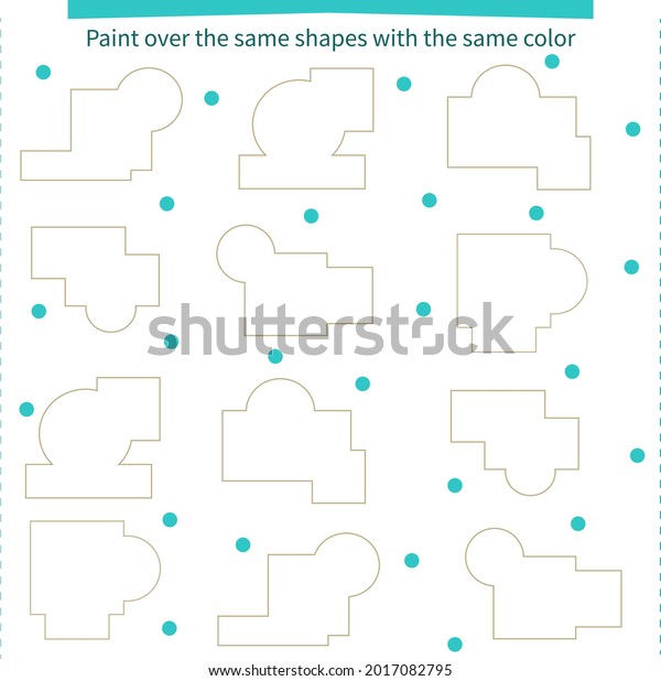 Game Children Paint Over Same Shapes Stock Vector (Royalty Free) 2017082795