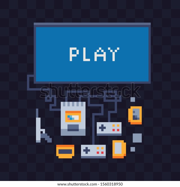 Game Console Pixel Art Isolated Abstract 스톡 벡터(로열티 프리) 1560318950 ...