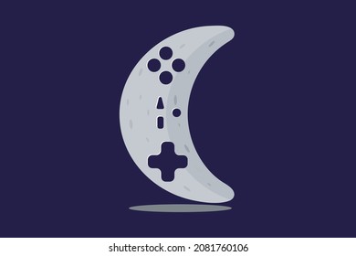 Game Controler Moon Shape Vector Illustration Stock Vector (Royalty ...