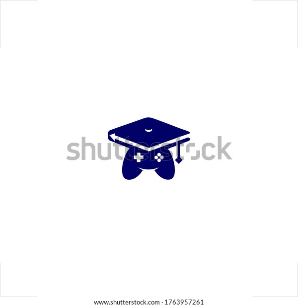 Game Controller Logo Book Graduation Hat Stock Vector (Royalty Free ...