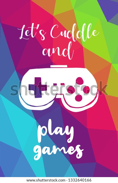 Game Controller Poster Rainbow Color Polygon 스톡 벡터(로열티 프리) 1332640166 ...