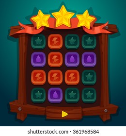 Game Design Template Wood Frame Funny Stock Vector (Royalty Free ...