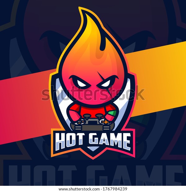 Game Fire Mascot Esport Logo Design Stock Vector (Royalty Free) 1767984239