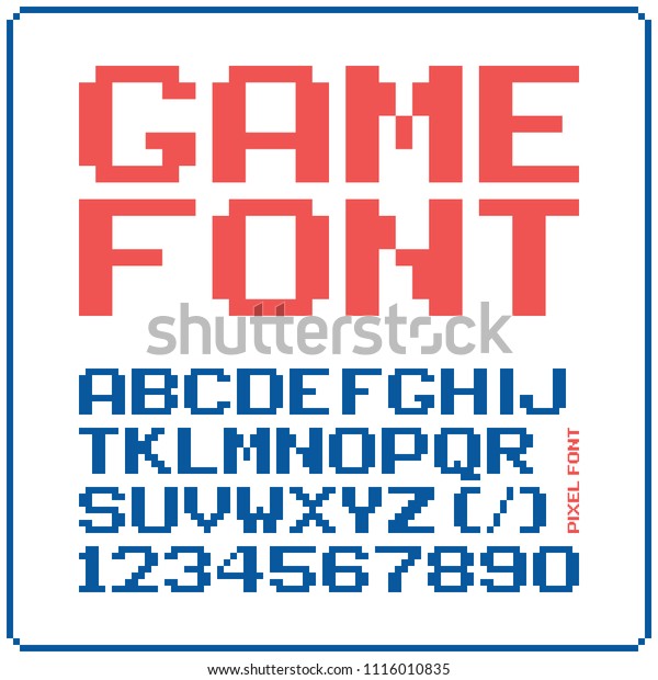 Game Font 8bit Retro Typeface 4 Stock Vector (Royalty Free) 1116010835 ...