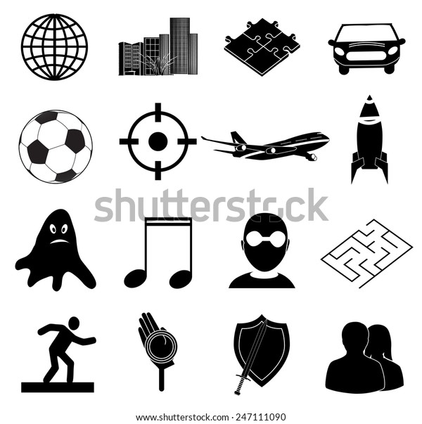 Game Genre Icons Set Stock Vector (Royalty Free) 247111090 | Shutterstock