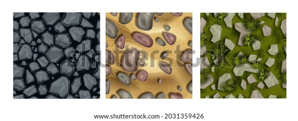 Game Ground Seamless Texture Set Soil Stock Vector (Royalty Free ...