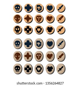 Game Icons Damage Defense Attack Heal Stock Vector (Royalty Free ...