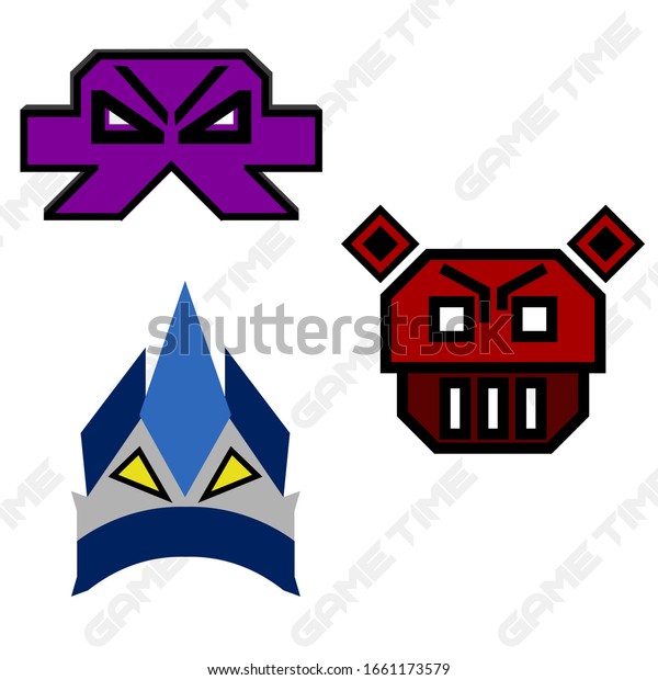 Game Icons Design Characters Angry Gaming Stock Vector (Royalty Free ...