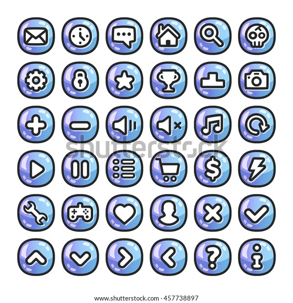Game Icons Set Modern User Interface 스톡 벡터(로열티 프리) 457738897