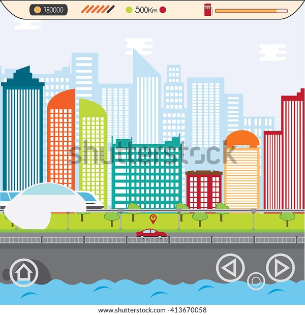 Game Interface City Stock Vector (Royalty Free) 413670058 | Shutterstock