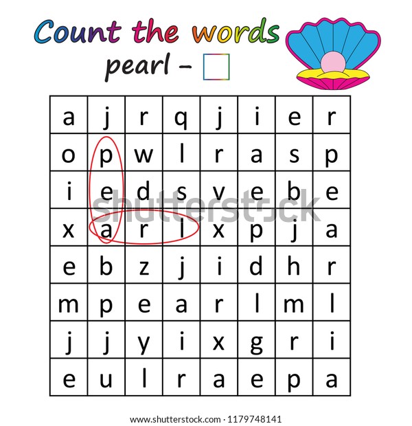 Game Kids Find Count Words Worksheet Stock Vector (Royalty Free) 1179748141