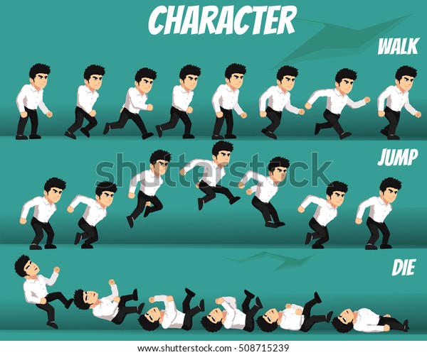 Game Kits Adventure Character Sprite Man Stock Vector (Royalty Free ...