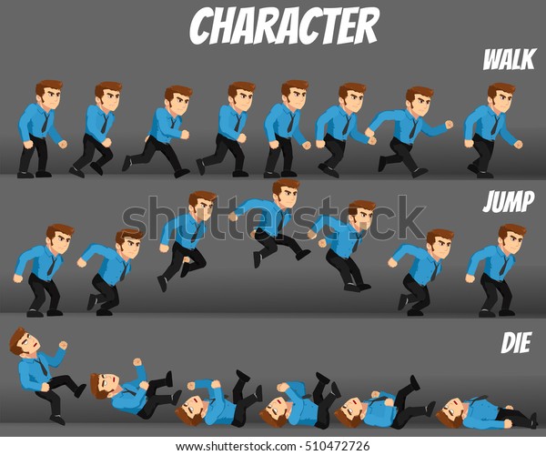 Game Kits Adventure Character Sprite Man Stock Vector (Royalty Free ...