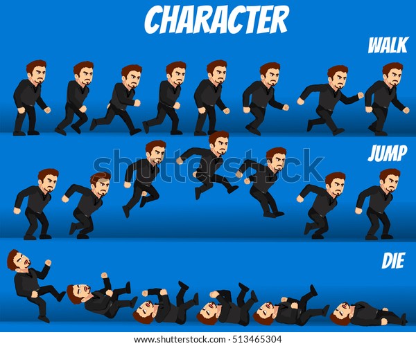 Game Kits Adventure Character Sprite Man Stock Vector (Royalty Free ...