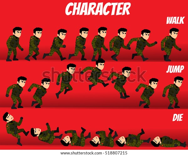 Game Kits Adventure Character Sprite Soldier Stock Vector (Royalty Free ...