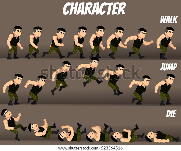 Game Kits Adventure Character Sprite Soldier Stock Vector (Royalty Free ...