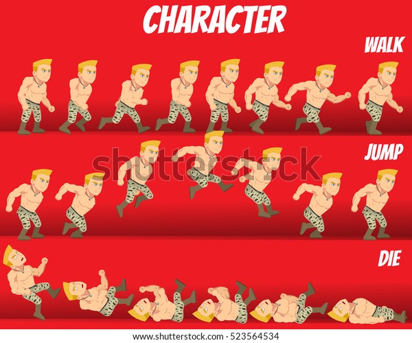 Game Kits Adventure Character Sprite Soldier Stock Vector (Royalty Free ...