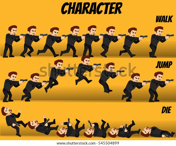 Game Kits Adventure Character Sprite Man Stock Vector (Royalty Free ...