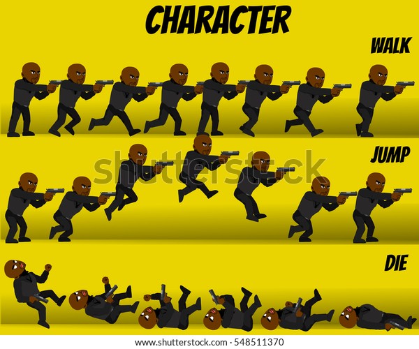 Game Kits Adventure Character Sprite Man Stock Vector (Royalty Free ...