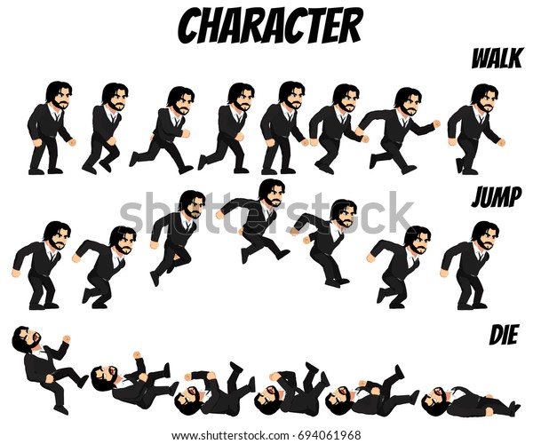 Game Kits Adventure Character Sprite Man Stock Vector (Royalty Free ...