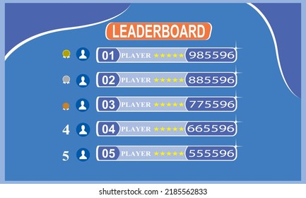 Game Leaderboard Template Design Abstract Background Stock Vector ...