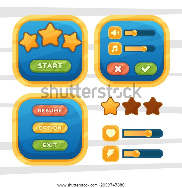Game Menu Scene Status Money Power Stock Vector (Royalty Free ...
