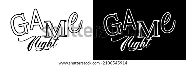 Game Night Black White Design Stock Vector (Royalty Free) 2100545914 ...
