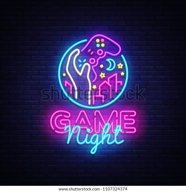 Game Night Neon Sign Vector Logo Stock Vector (Royalty Free) 1107324374 ...