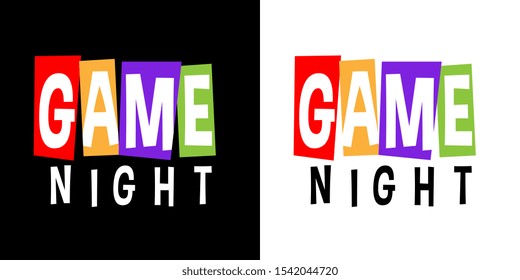 Game Night On White Black Background Stock Vector (Royalty Free ...