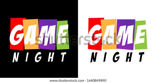 Game Night On White Black Background Stock Vector (Royalty Free ...