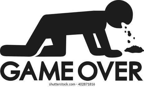 Game Over After Drinking Puking Stock Vector (Royalty Free) 402871816 ...