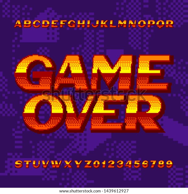 Game Over Alphabet Font Digital Gradient Stock Vector (Royalty Free ...