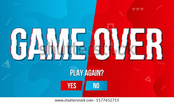Game Over Banner Cartoon Background Final Stock Vector (Royalty Free ...