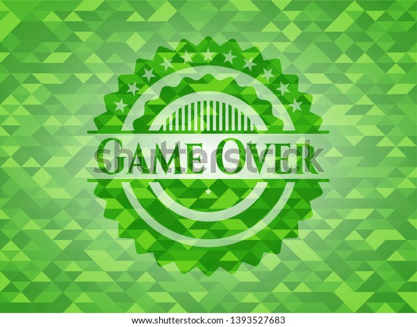 Game Over Green Emblem Mosaic Background Stock Vector (Royalty Free ...