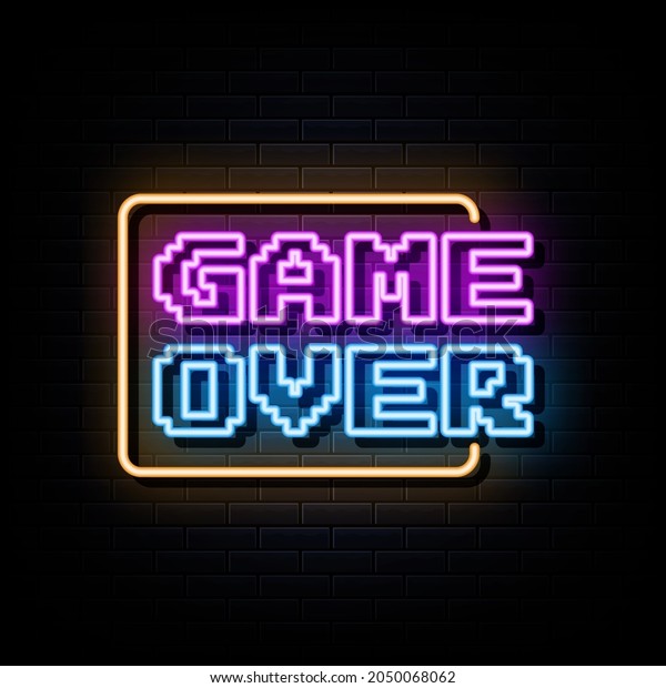 Game Over Neon Signs Vector Design Stock Vector (Royalty Free ...