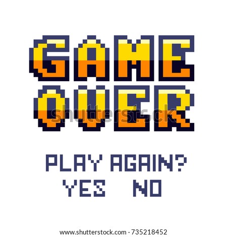 Game Over Pixel Art Design Isolated 스톡 벡터(사용료 없음) 735218452 - Shutterstock
