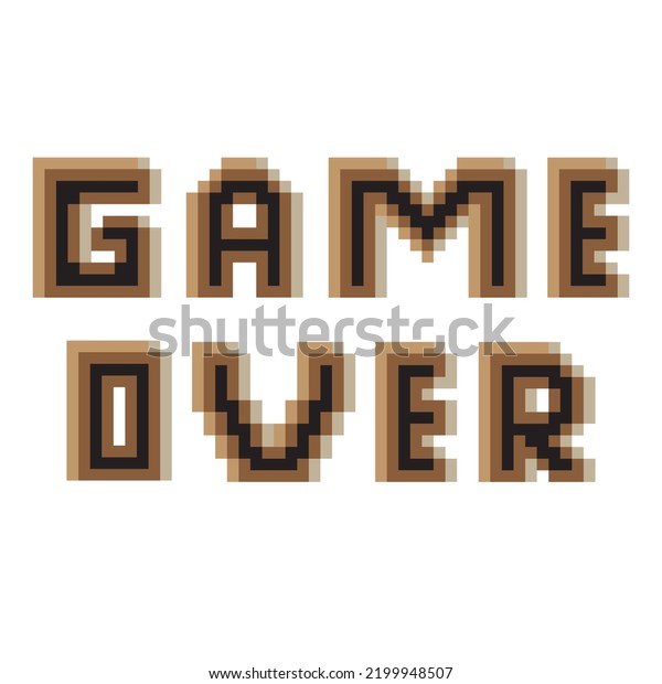 Game Over Pixel Art On White Stock Vector (Royalty Free) 2199948507 ...