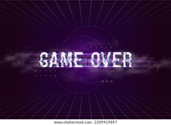 Game Over Retro Abstract Background Futuristic Stock Vector (Royalty ...