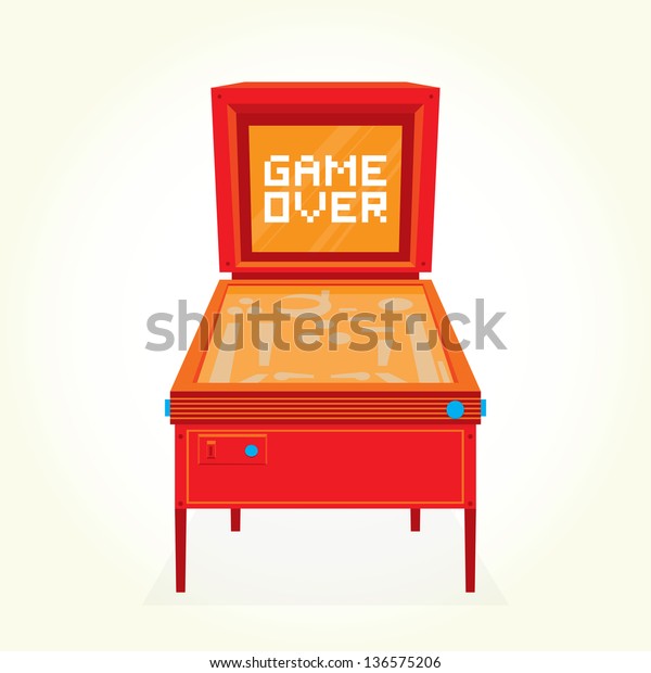 Game Over Retro Pinball Machine Isolated Stock Vector (Royalty Free ...