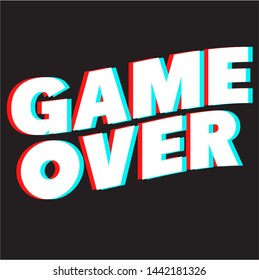 Game Over Text Slogan Print Vector Stock Vector (Royalty Free ...