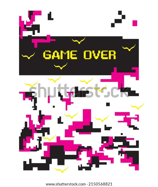 Game Over Tshirt Graphic Stock Vector (Royalty Free) 2150568821 ...