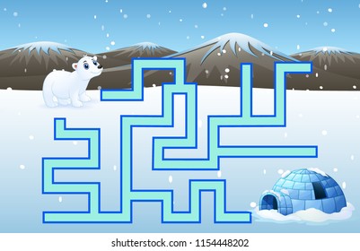 Game Polar Bears Maze Find Their Stock Vector (Royalty Free) 1154448202