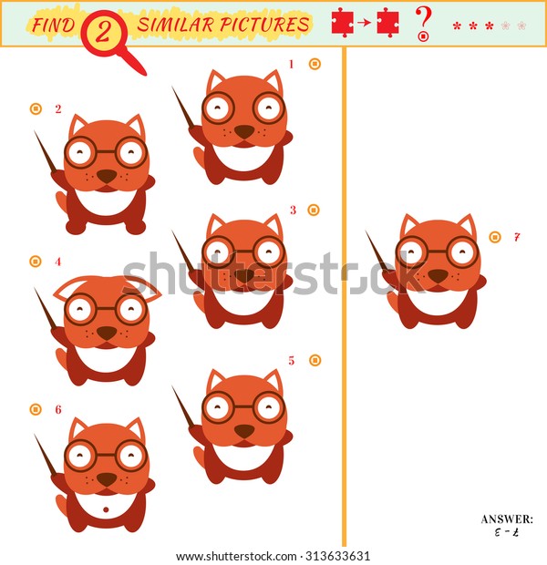Game Puzzles Find Similar Image Between Stock Vector (Royalty Free ...