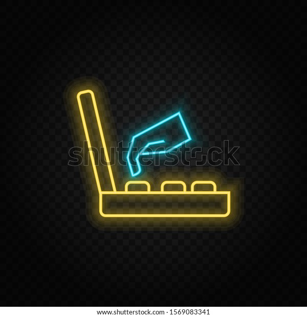 Game Retro Console Arcade Hand Neon Stock Vector (Royalty Free ...